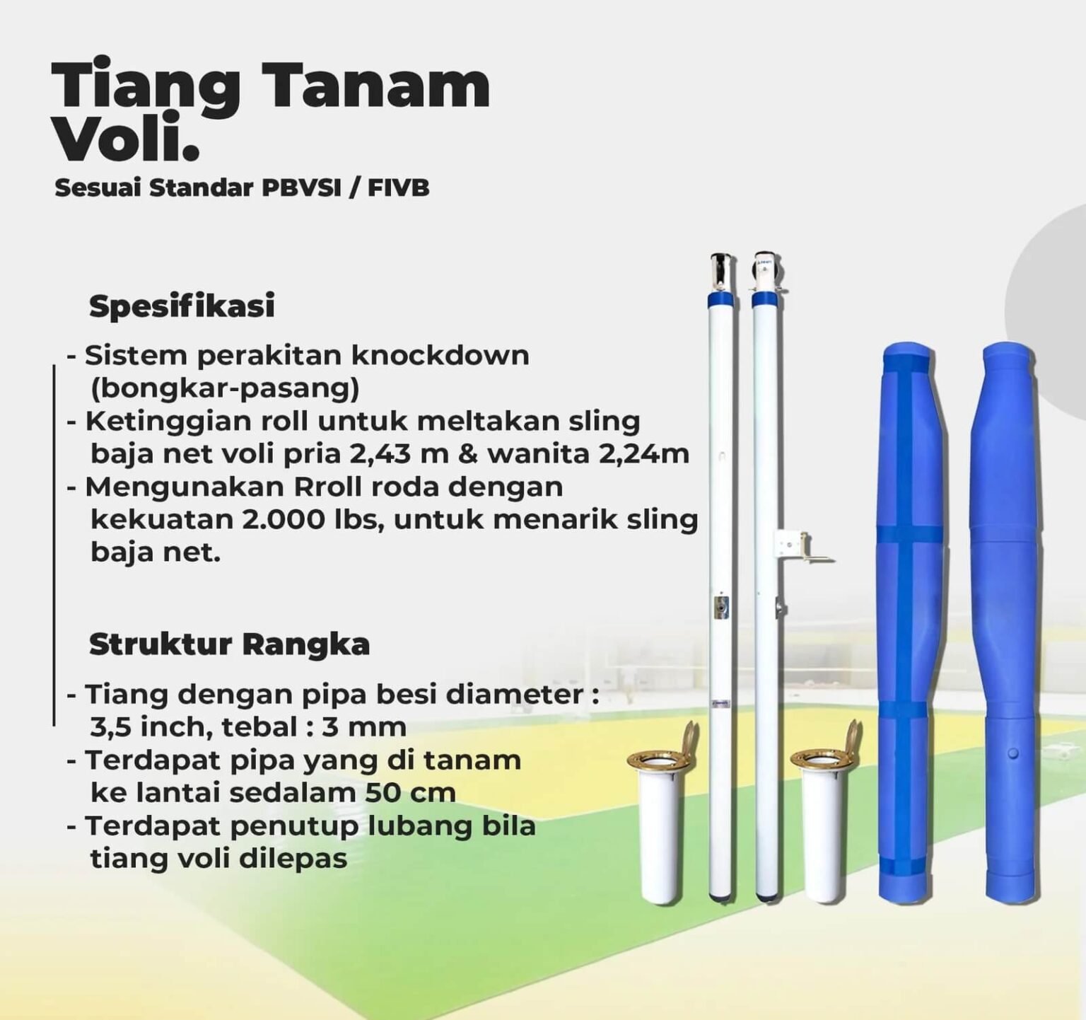 Jual Tiang Voli Portable Bongkar Pasang Harga Murah