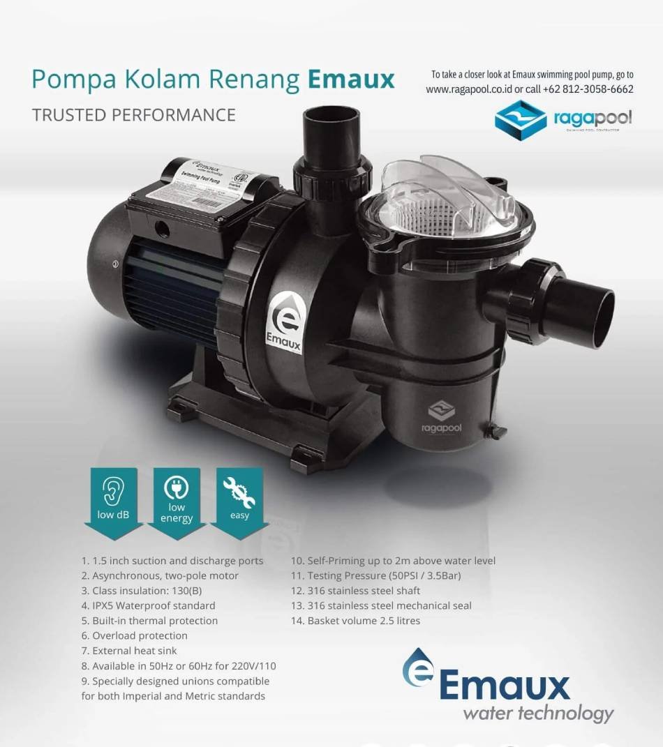 Jual Pompa Kolam Renang Emaux Original Harga Terjangkau